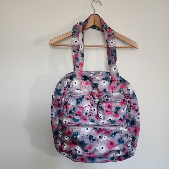 lug | Bags | Womens Lug Floral Purse Gray Zip Close | Poshmark